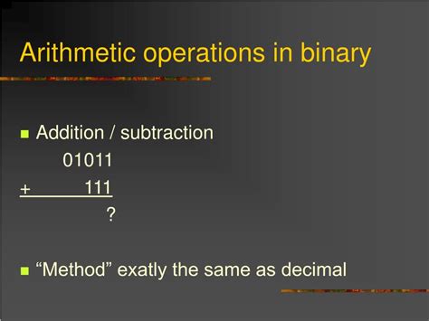 ppt arithmetic operations in binary powerpoint presentation free download id 1217730
