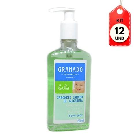 Kit C 12 Granado Bebê Erva Doce Sabonete Líquido 250ml Sabonete