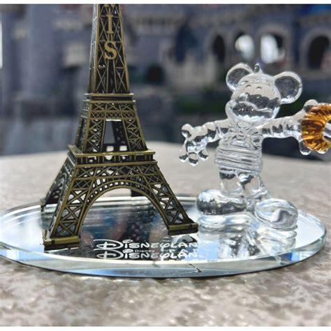 Mickey Parisian In Glass With Eiffel Tower Figure By Arribas