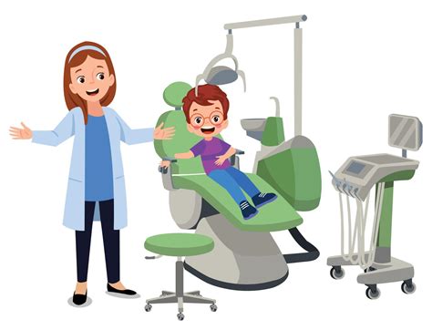 dentista y niño ilustraciones de vectores de dibujos animados aislados