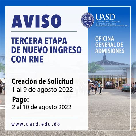 Universidad UASD on Twitter Recuerda Solicita admisión en línea a