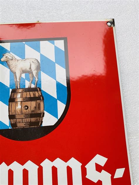 Emailschild Lamms Bräu Bier Oberpfalz 58x38cm um 1950 Original eBay