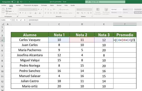 Promedio En Excel
