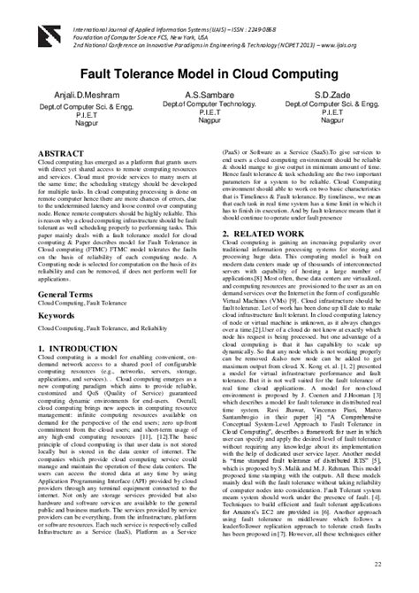pdf fault tolerance model in cloud computing engr mostafijur rahman