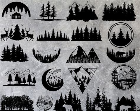 Wald Bundle svg Wald svg Bäume svg schnitt Datei für Cricut Kiefer