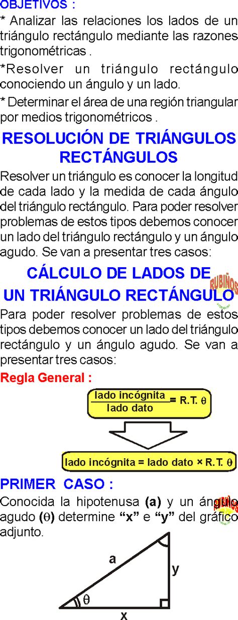 RESOLUCIÓN DE TRIÁNGULOS RECTÁNGULOS EJERCICIOS RESUELTOS PDF