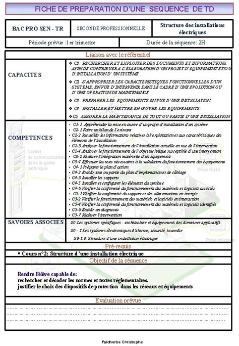 FICHE DE PREPARATION DUNE SEQUENCE DE TD BAC