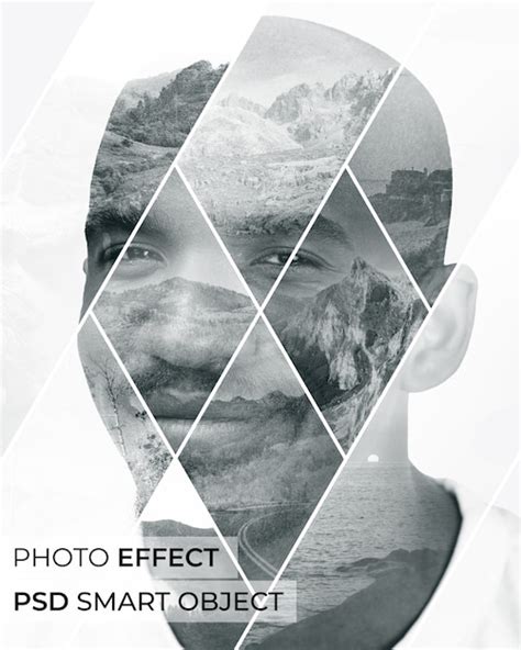 Efecto fotográfico de formas de doble exposición Archivo PSD Gratis