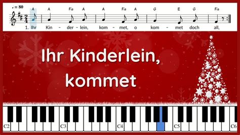 Ihr Kinderlein Kommet Text Und Noten Instrumental Piano YouTube
