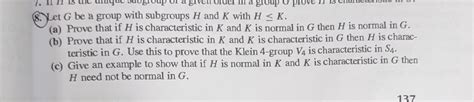Solved Let G Be A Group With Subgroups H And K With Hk Chegg