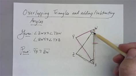 overlapping triangles and adding angles youtube