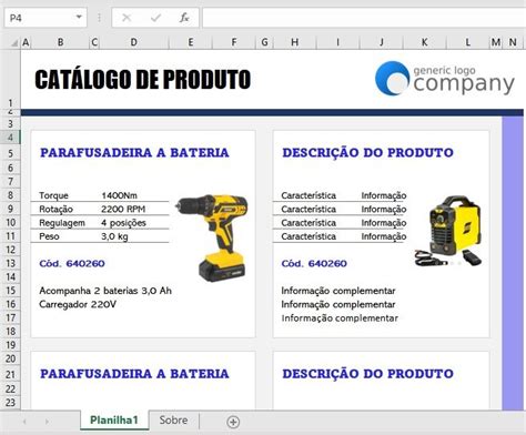 Catálogo de produtos em Excel Smart Planilhas