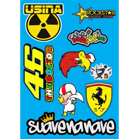 Kit Adesivos Super Cartela Para Bike Capacete Moto Carro Mod 08