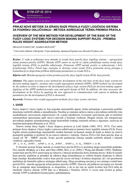 pdf overview of the new method for development of the base of the fuzzy logic systems for