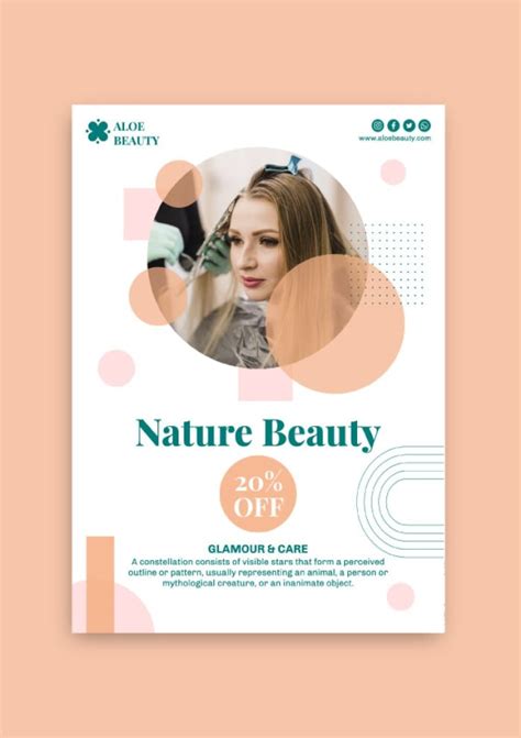 Free Elegant The Look Beauty Salon Flyer Template