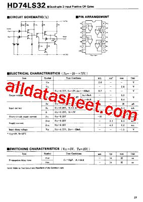 HD74LS32 Datasheet PDF Hitachi Semiconductor
