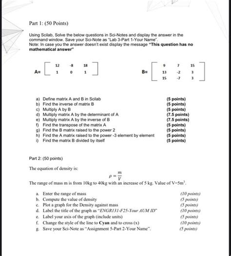 solved part 1 50 points using scilab solve the below