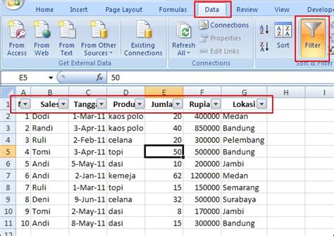 Cara Filter Dan Mengurutkan Data Di Excel Hamba Allah