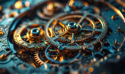 Intricate Clockwork Mechanism Showcasing Precision Engineering With