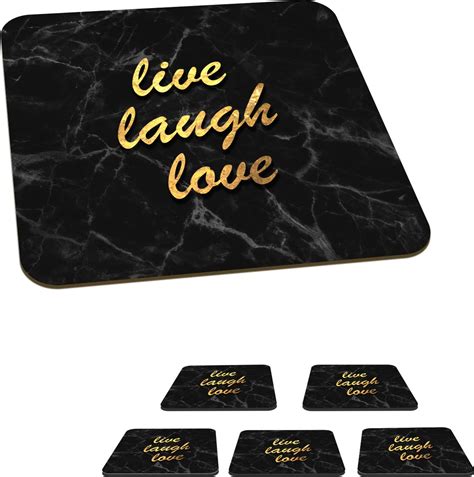 Onderzetters Voor Glazen Quote Love Marmer Goud X Cm