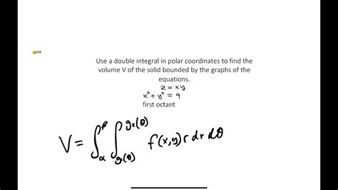 finding volume using double integral in polar coordinates to find the volume of a solid youtube