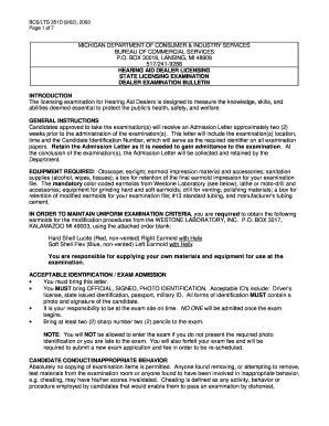 Fillable Online Michigan Michigan Department Of Consumer Industry