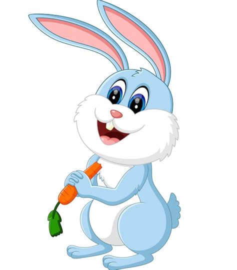 Ilustración de dibujos animados lindo conejo Vector Premium