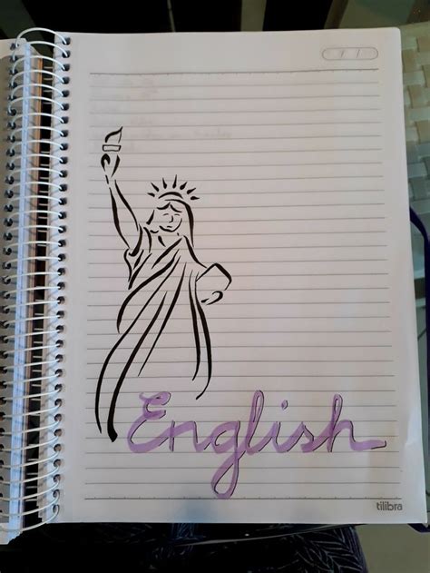 Capa caderno inglês Capa de caderno Desenhos para capa Capa de