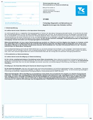 Ausfüllbar Online KVB FORM Diabetesvertrag Teilnahme Versicherter TK