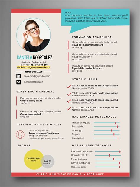 Descarga Plantillas Editables De Curriculum Vitae CV Visuales Y