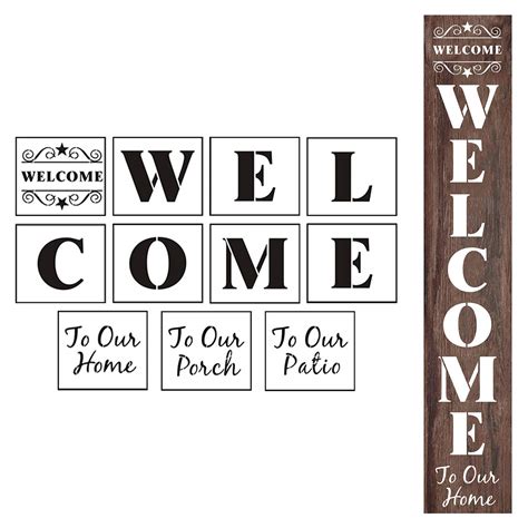 Buy Welcome Stencils For Painting On Wood 11 Pack Large Vertical