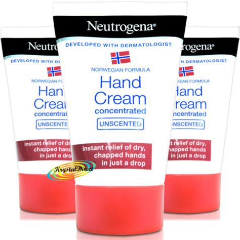 3x Neutrogena Norwegian Formula Concentrated Hand Cream Unscented 50ml