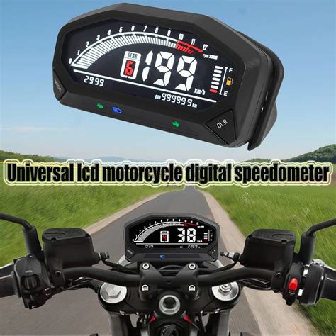 Universal lcd motocicleta velocímetro digital tacômetro odômetro à