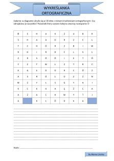Wykreślanka ortograficzna Mama Literka