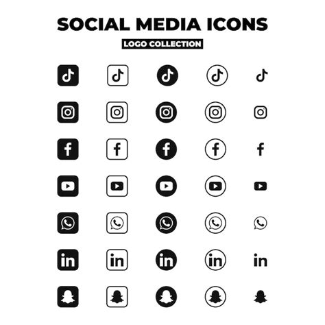 Logotipos vectoriales de redes sociales iconos colección de logotipos
