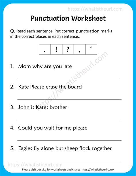 Punctuation Worksheet For Th Grade Your Home Teacher