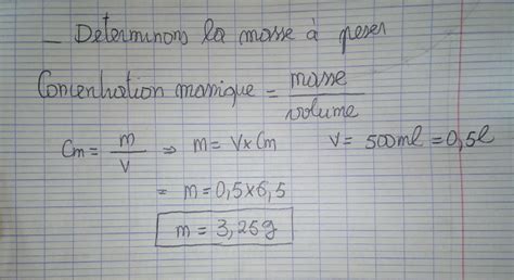 3 Exercice Préparation d une solution On désire préparer une solution