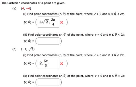 solved the cartesian coordinates of a point are given 4