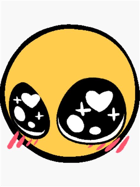 Blushhhhh Adorable Cursed Emoji Sticker For Sale By BluePencilArt