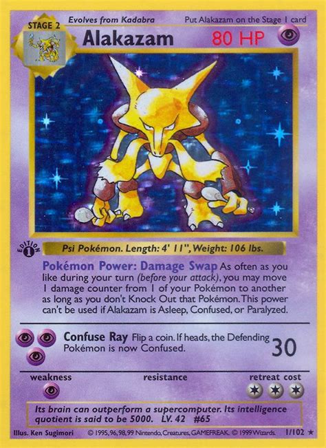 Alakazam 1 102 Base Set Base Set Pokemon Trading Card Game