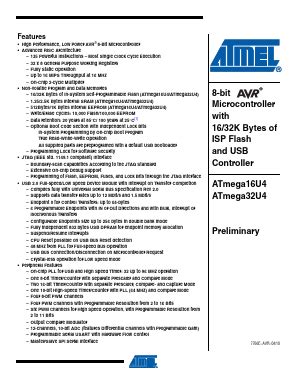 Atmega U Aur Datasheet Pdf Atmel Corporation