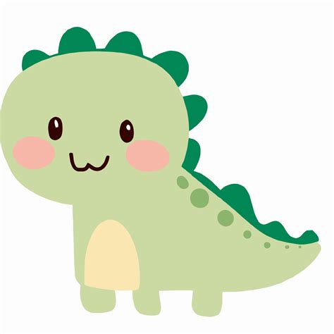 ilustración de dinosaurio chibi lindo dinosaurio kawaii estilo de