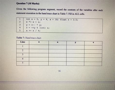 solved question 7 10 marks given the following program