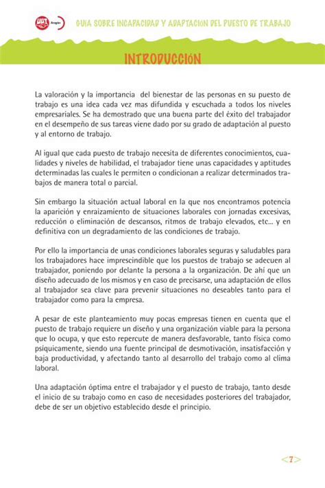 PDF GUÍA SOBRE INCAPACIDAD Y ADAPTACIÓN DEL PUESTO DE TRABAJOportal