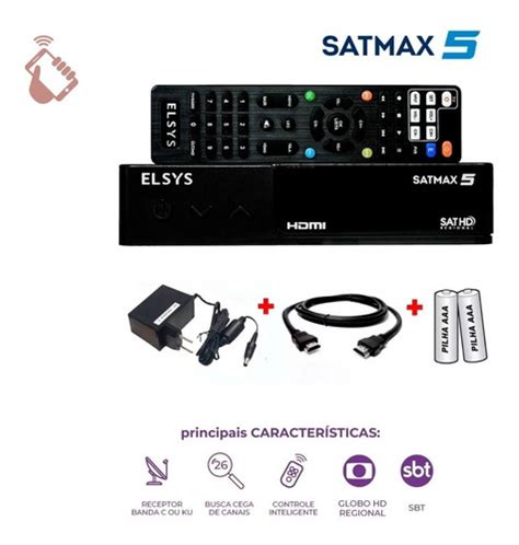 Receptor Digital Novo Modelo Satmax 5 Elsys Banda C E Ku Frete grátis