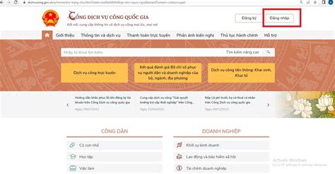 Hướng dẫn người dân cách đăng nhập vào Cổng Dịch vụ công Quốc gia bằng