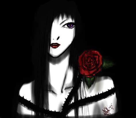 Gorgeous Art Of Sunako Nakahara With A Rose Wallflower Anime Gorgeous Art Dark Fantasy Goth