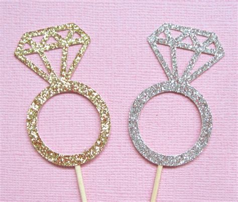 Wedding Ring Cupcake Toppers Diamond Ring Cupcake Toppers