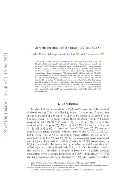pdf zero divisor graph of the rings c mathscr{p} x and c mathscr{p} infty x pratip