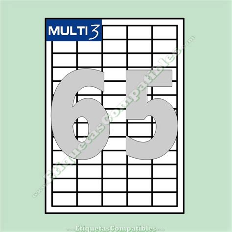 100 Hojas A4 Multi3 Con 65 Etiquetas De 38 X 21 2 Mm